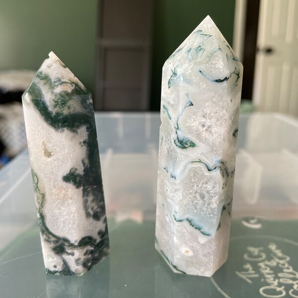 Red Moss Agate Towers Rare Carnelian Moss Agate Towers Natural Crystal ...