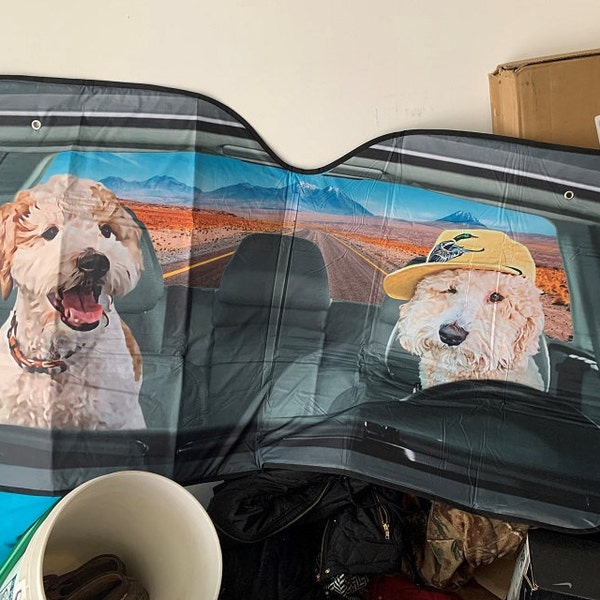 Car Sun Shade, Auto Sun Shade, Custom Dog Car Sun Shade, Custom Dog Car ...