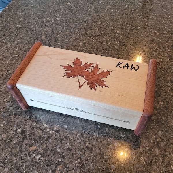 Hardwood Keepsake or Jewelry Box, Handmade Figured Maple and Peruvian ...