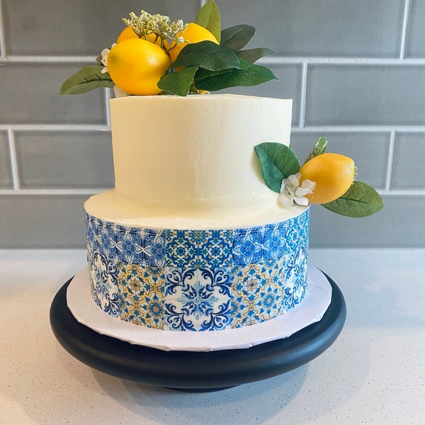 Positano Italy Tile Pattern Edible Image Sheet Cake Topper or Wrap ...