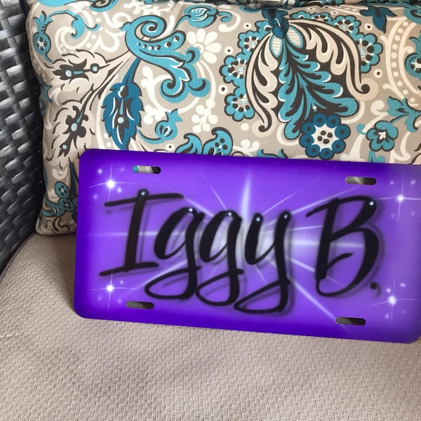 Airbrush License Plate | Custom License Plate Car Tag | Personalized ...