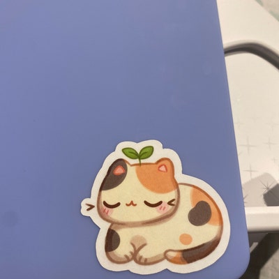 Chonky Sleepy Calico Cat Sticker Die Cut Sticker Aesthetic - Etsy