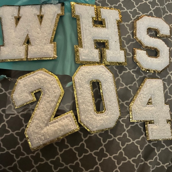 Chenille Number Patches for Clothing; 3 Inch Number Patches Trimmed in ...