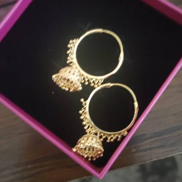 Gold Mini Jhumka Hoops Gold Bali Jhumkas 24 Karat Imitation Dubai Gold ...