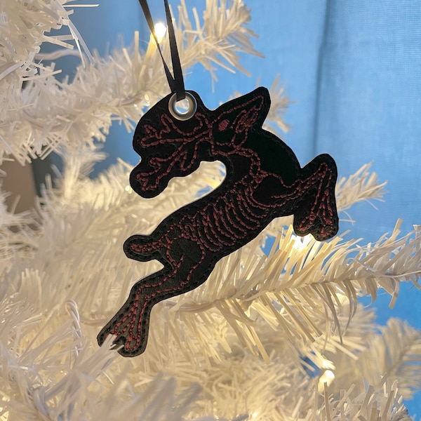 Skeleton Reindeer Ornament | Goth Christmas Black Tree Spooky Decor - Etsy
