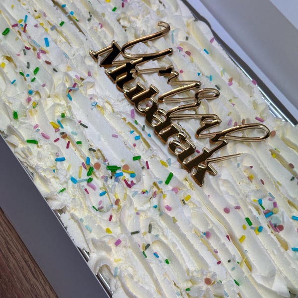 Acrylic Wedding Cake Charm, Personalised Cake Charm, Engagement Cake ...