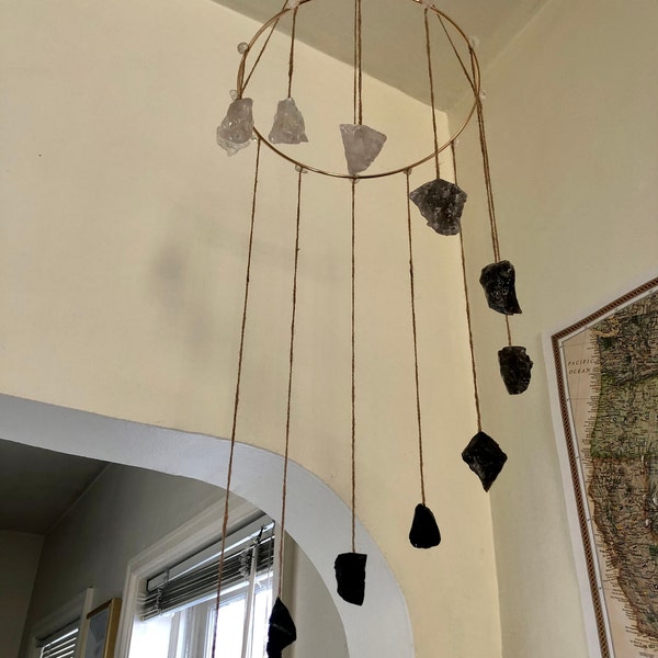 The Rustic Ombre Crystal Mobile - Raw Natural Crystals - Etsy