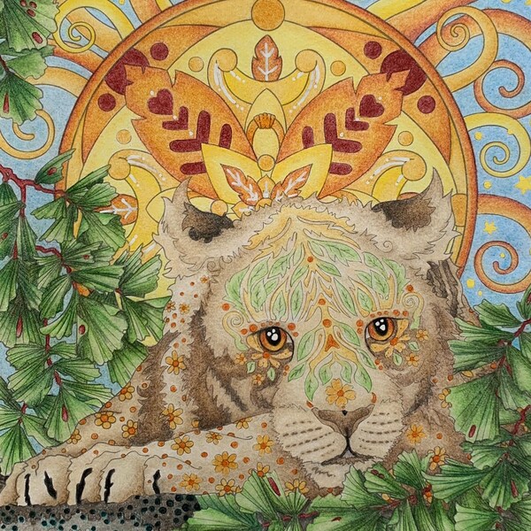 Sun Tiger: Downloadable Printable PDF for Coloring, Colouring Page ...