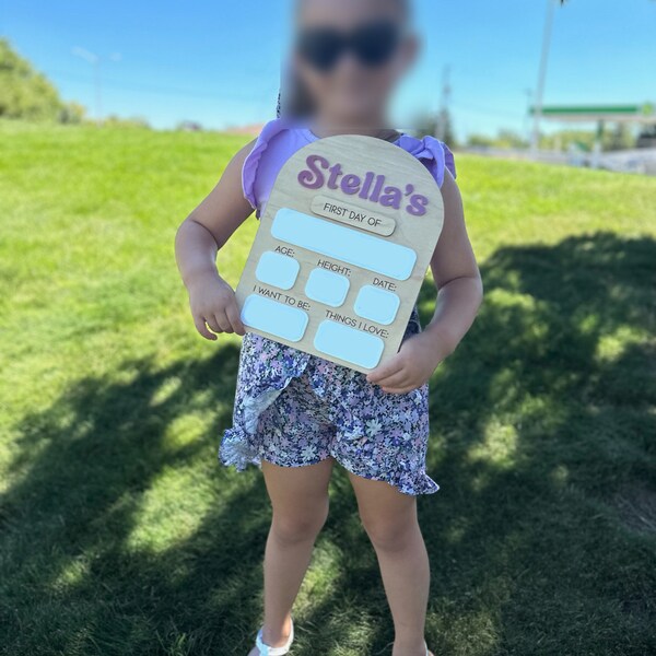 Personalized First Day of School Board, Dry Erase Back to School Sign ...