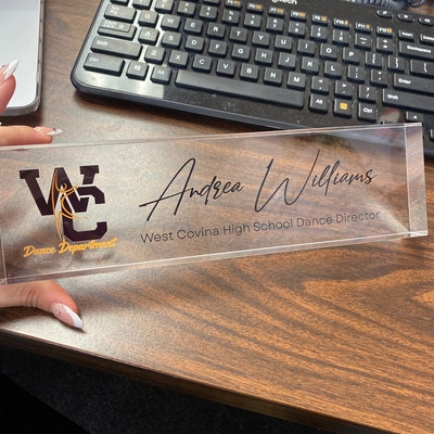 Acrylic Desk Block With Logo 10x2.75 Executive CEO Plaque, New Job ...