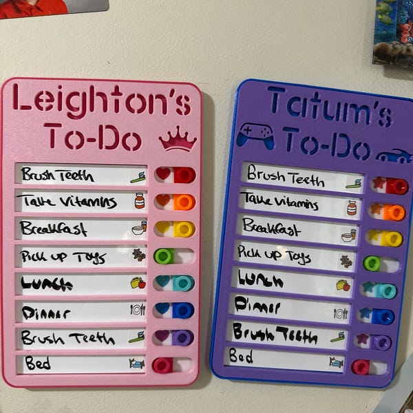 Rainbow Sliding Routine Chart, Chore Chart, Daily Checklist, Kids Daily ...