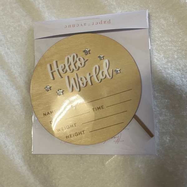 Hello World Sign, Baby Announcement, Hello World Wooden Sign, Baby ...