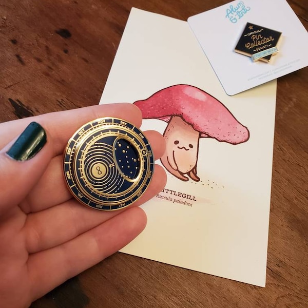 Blue Mini Planisphere Spinning Enamel Pin - Etsy