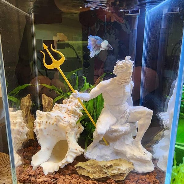 Neptune Aquarium Statue | Fish Tank Decor & Aquascape Ornament ...