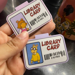 DW Book Club Arthur Library Card Gifts for Librarian Double Sided ...