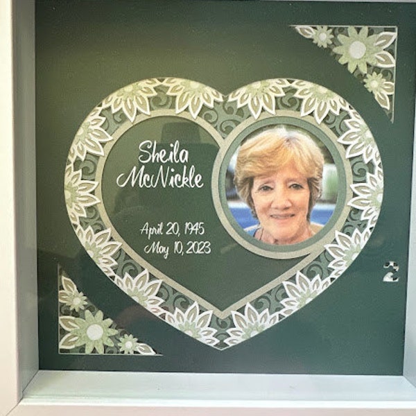 CUSTOMIZABLE 3D MEMORIAL Shadow Box Svg - for Cricut - for Silhouette ...
