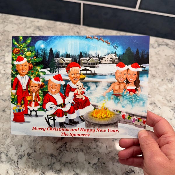 Funny Company Christmas Caricature, Office Christmas Caricature Card ...