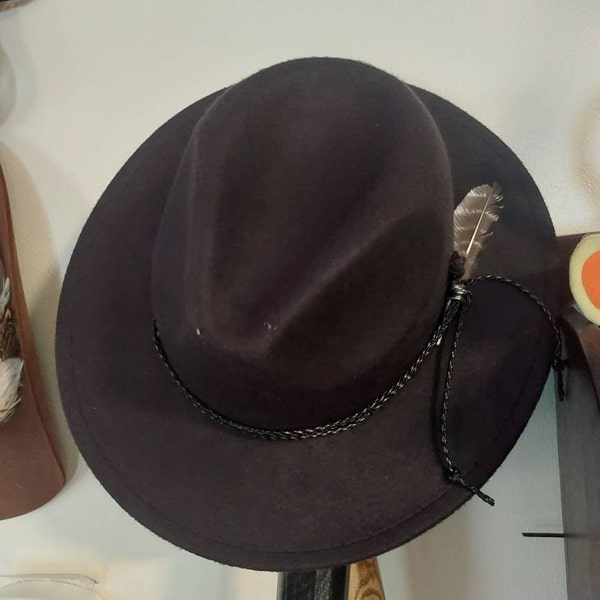 Grey Fedora Hat, Navajo Concha, Felt Hat, One Size Fits All, Mens and ...