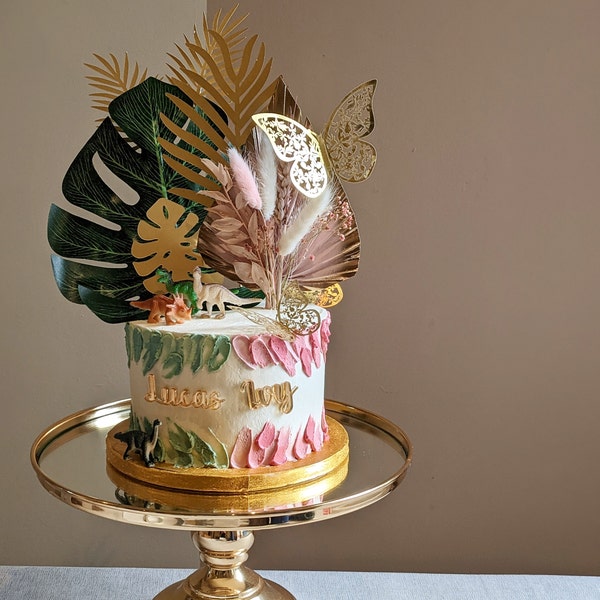 Jungle Cake Topper, Palm Leaves Cake Topper, Green Leaves, Leaf Cake ...