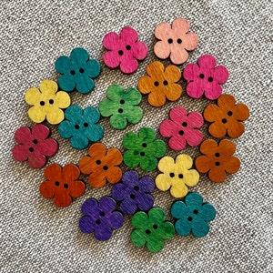Colorful Large Wooden Buttons, Big Decorative Wood Buttons, Random ...