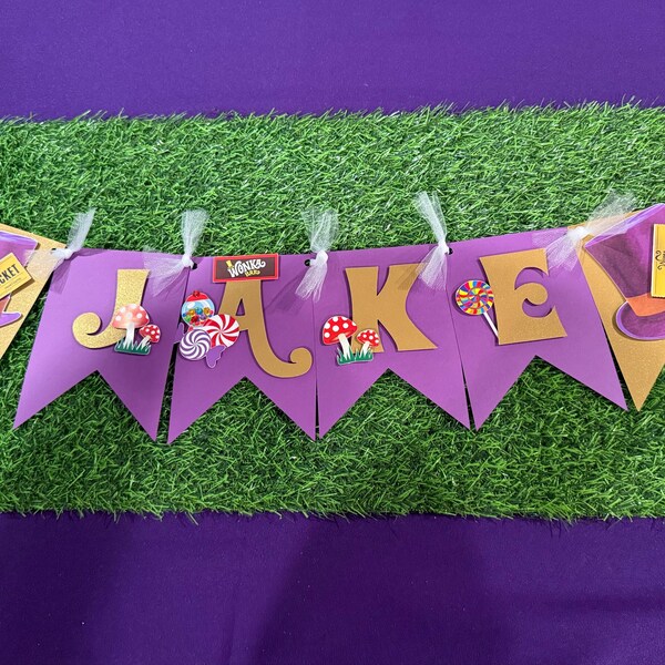Willy Wonka Name Banner, Willy Wonka Banner, Willy Wonka Party Decor - Etsy