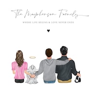 Custom Portrait Family Print, Personalized Gift for Family, Our Family ...