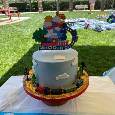Train Cake Topper, Choo Choo Three, Train Party Cake Topper - Etsy