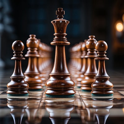 Chess Art, Chess Pieces Prints Pack, Polished Chrome and Glass, Vivid ...