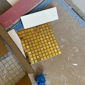 Rose Gold Backsplash Tile Bling Metal and Glass Mosaic Shiny Stainless ...