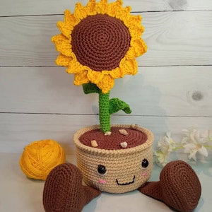 Crochet Sunflower in a Pot PATTERN Amigurumi Crochet - Etsy