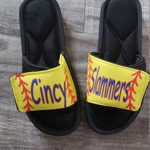 Personalized Custom FASTPITCH SOFTBALL Slides Flip Flops Sandals ...