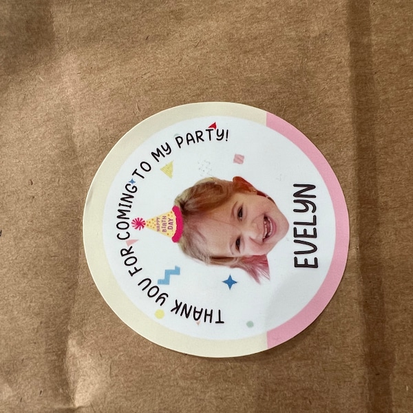 Kids Birthday Photo Stickers | Custom Face Stickers | Birthday Photo ...
