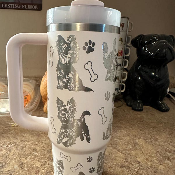 Engraved Yorkshire Terrier 40oz Stanley Tumbler,yorkie Stanley,yorkie ...