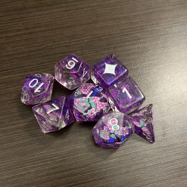 Pine Cone and Feather Wisps Dnd Dice Set, Polyhedral Dice, D&D Dice ...