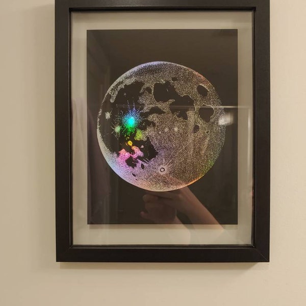 Stipple Moon Foil Print - Etsy