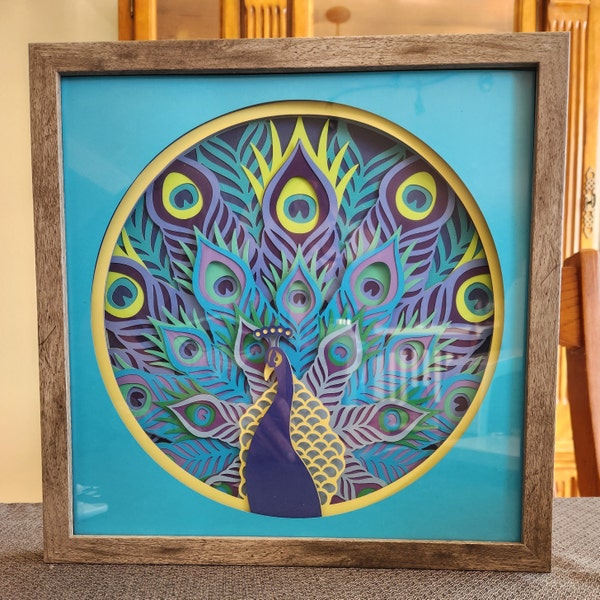 3D PEACOCK SVG - PEACOCK Shadow Box - for Cricut - for Silhouette - Etsy