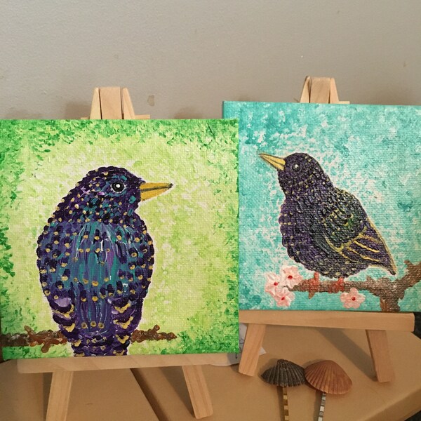 Red Winged Blackbird Bird Art Fat Bird Art Bird Lover Gift for Bird ...