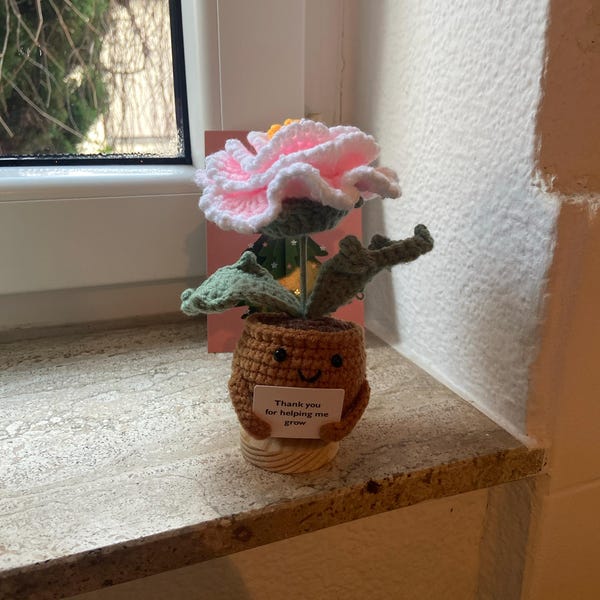 Crochet Opening Tulips/corn Poppy/lavender,crochet Flower Pot Plant,emotional Support,mental ...