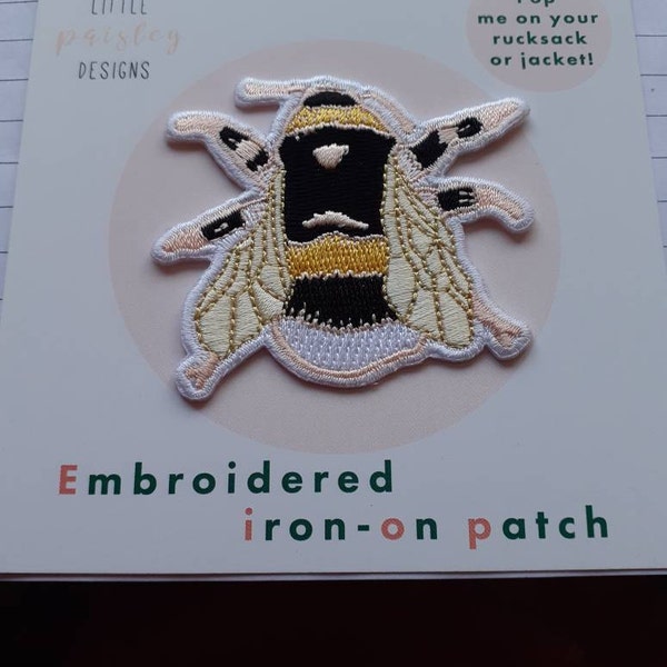 British Bee Embroidered Iron-on Patch | Embroidered Badge | Bee Patch ...