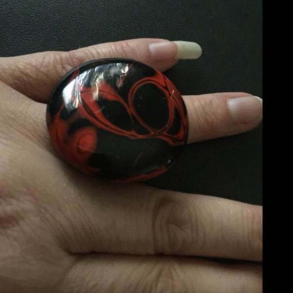 Statement Gothic Ring Big Black Ring Victorian Black Ring Black Jewelry ...