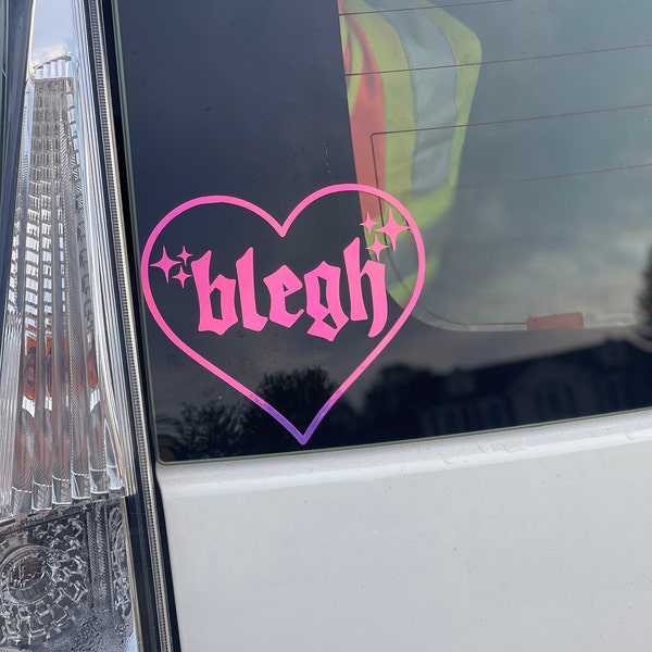 BLEGH Heart Decal - Etsy