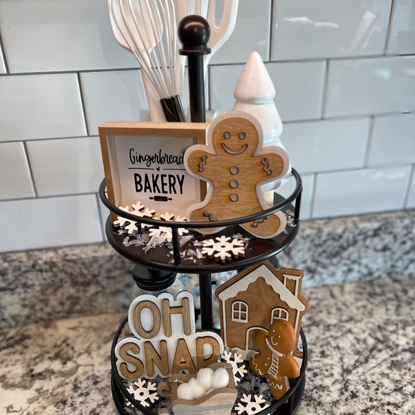 Gingerbread Decor, Gingerbread Tiered Tray Decor, Christmas Sign ...