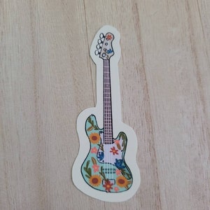 Bass Guitar Floral Sticker/aesthetic Stickers/floral Stickers ...