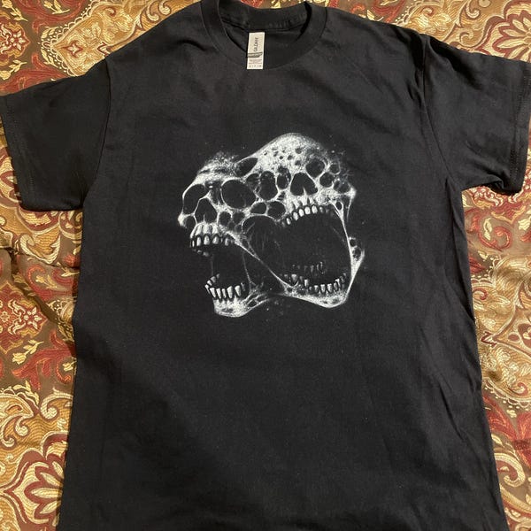 Screaming Skull Vintage 90s Graphic Shirt, Skeleton Y2k Goth Retro Hand ...