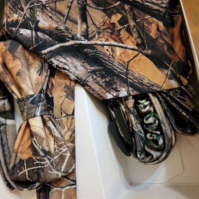 Camo Trim Veil is Attached to a Matching Headband 2 Layer Many - Etsy