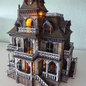 Miniature Victorian Collection 4 Black Haunted Mansion Halloween House ...