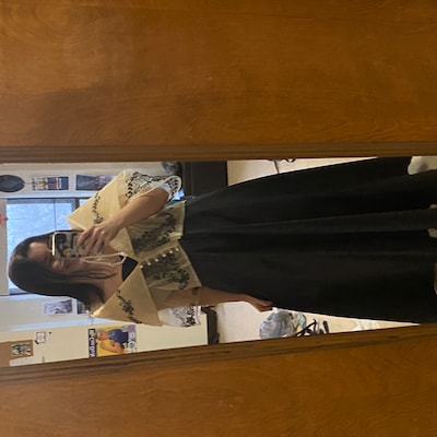 Traditional Filipiniana Maria Clara Alampay With Black Skirt - Etsy