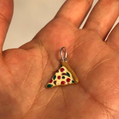 PIZZA CHARM, Sterling Silver, Charms, Pizza Lover, Pizza Party, Charm ...