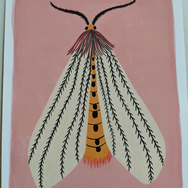 Moth Art Print, Colorful Insect Print, Moth Illustration, Kids Bedroom ...