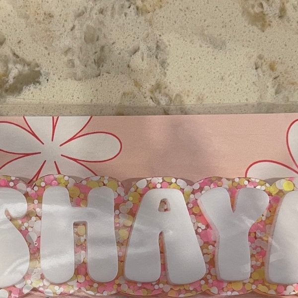 Personalized Acrylic Name Keychain: Polka Dot Backpack Tag - Etsy